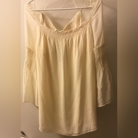 Theory | Tops | Theory Alterina Off Shoulder Long Sleeve Georgette Silk ...